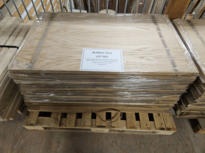 Lot 003 - Unfinished Red Oak Table Tops - Wood Shed